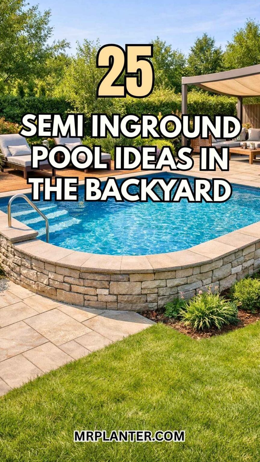 25 Semi Inground Pool Ideas in the Backyard